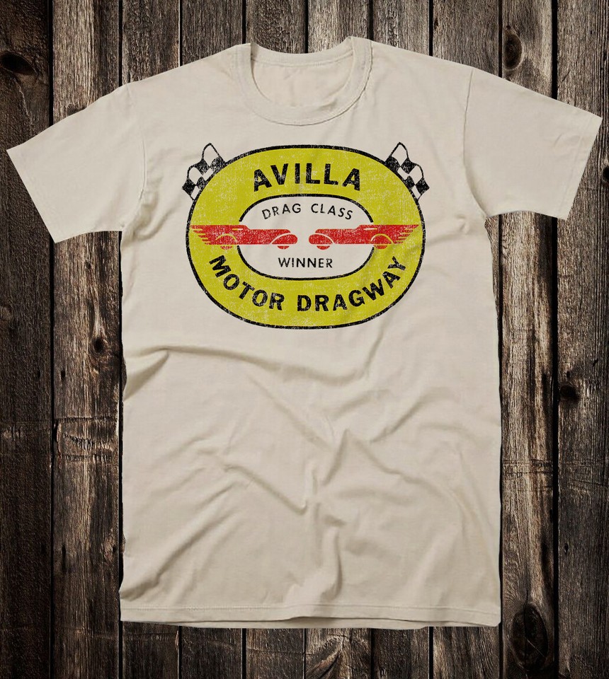 Retro Hot Rod Tee T Shirt Drag Race Racing Avilla Motor Speedway Class ...