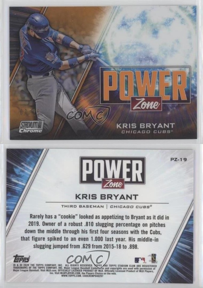 2020 Topps Stadium Club Chrome Power Zone Orange Refractor 7/25 Kris ...