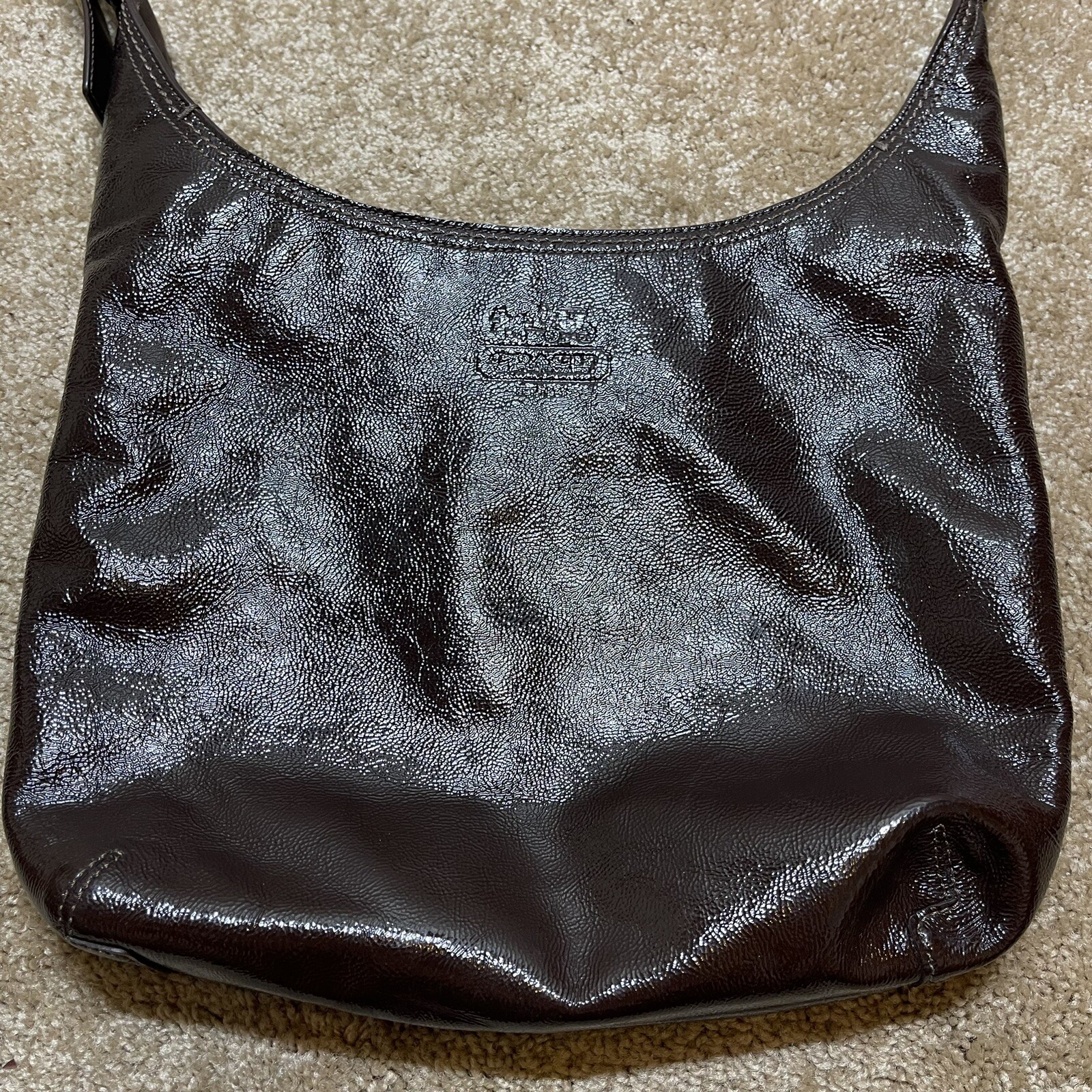 COACH BLEEKER Berry Patent Leather Leather SOPHIE Shoulder Purse Hobo ...