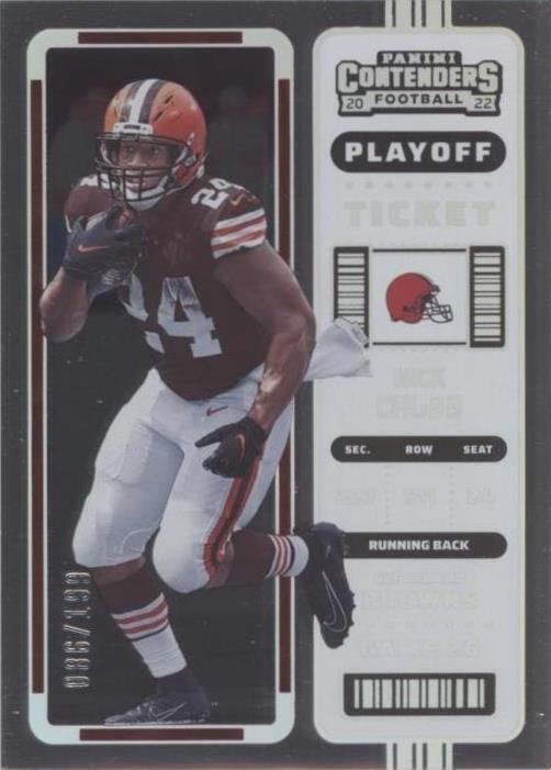 2022 Panini Contenders - Nick Chubb #24 Playoff Ticket /199 for sale ...