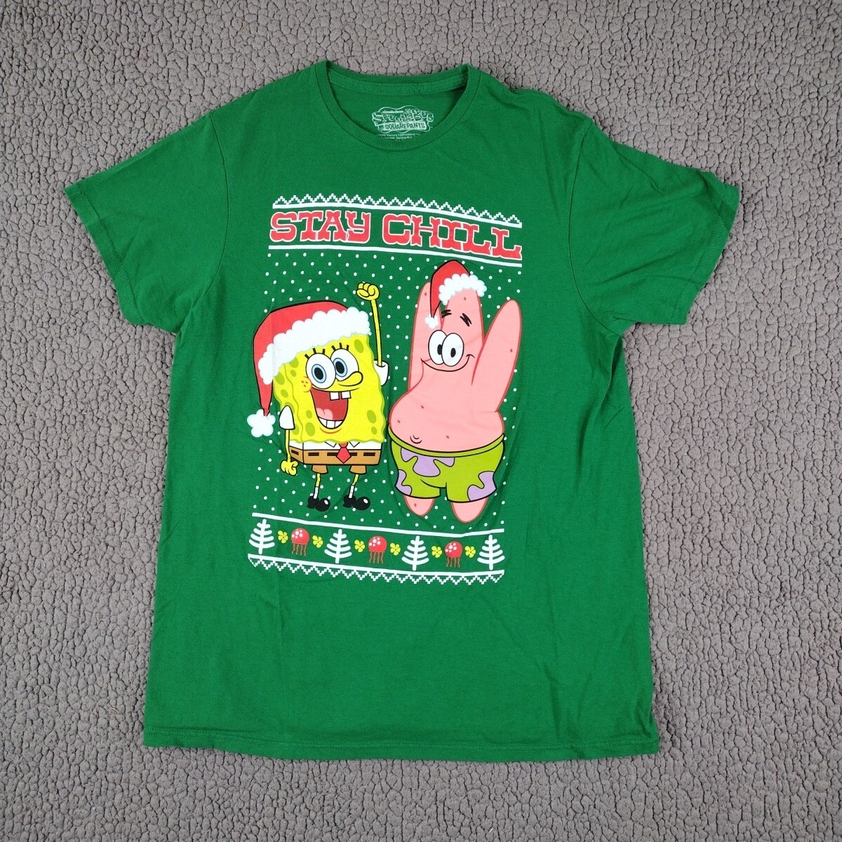 SpongeBob Patrick Stay Chill Shirt Mens Medium Green … - Gem