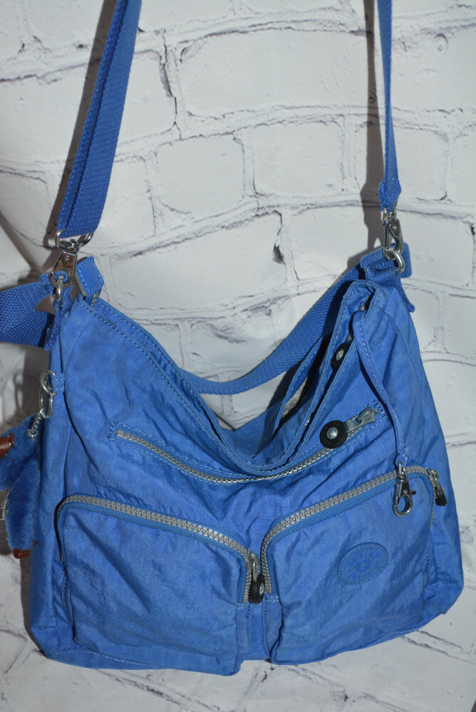 Kipling purse Crossbody Bag PRETTY BLUE WITH APE AND … - Gem