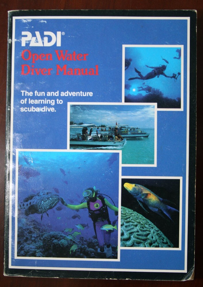 PADI Open Water Diver Manual 1988 Recreational Scuba Diving Course Book ...