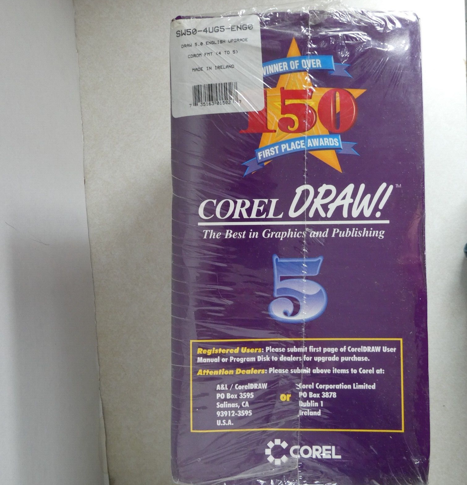 CorelDRAW! 5.0 The Best In Graphics Publishing CD-ROM Box SET Factory ...