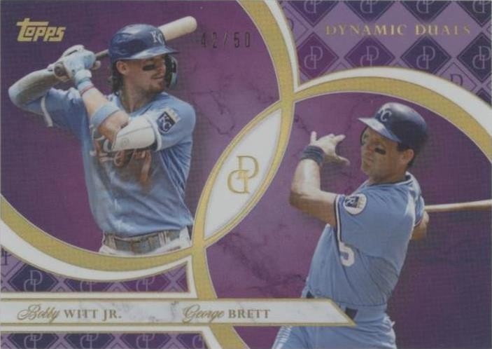 2024 Topps Dynamic Duals - George Brett, Bobby Witt Jr. #32 Amethyst ...