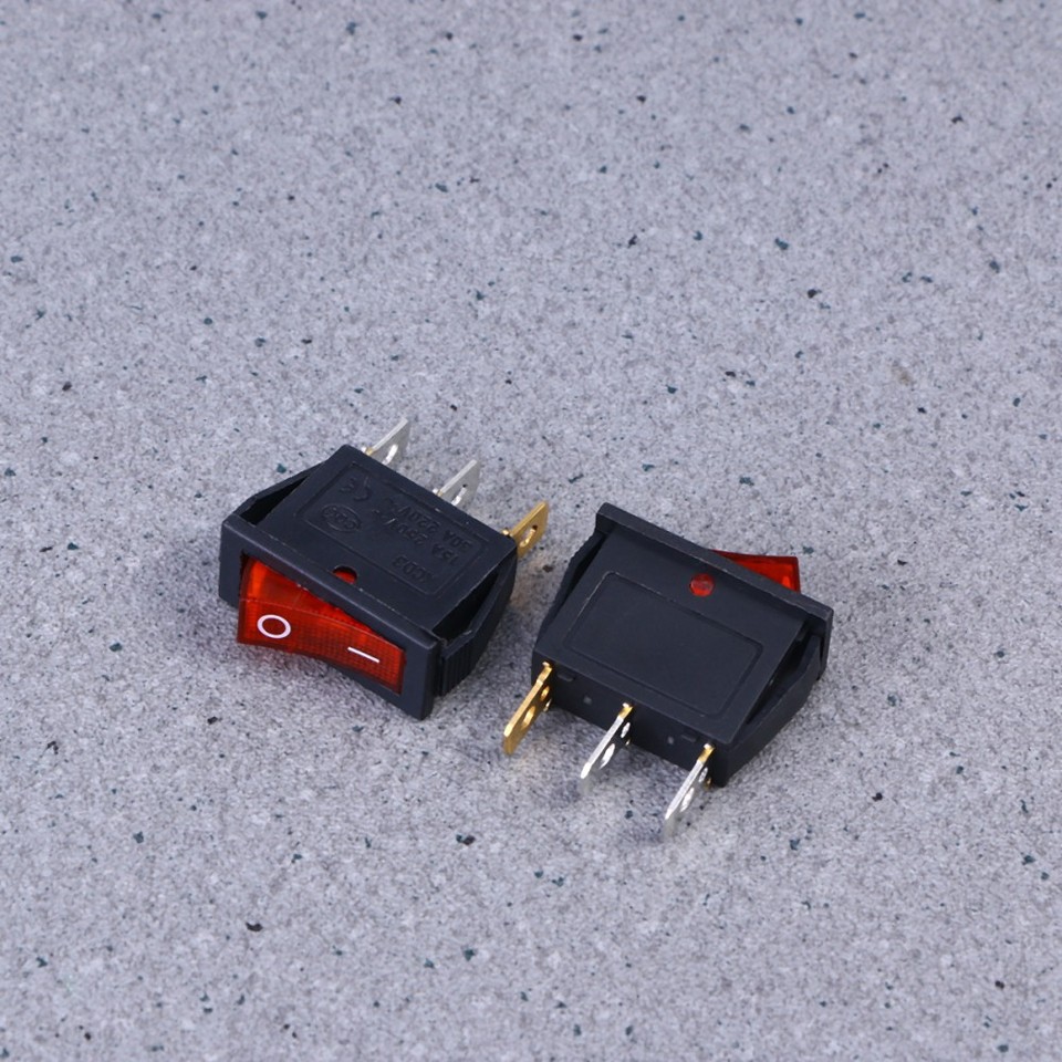 2 PCS Splashproof Switch Red Illuminated Push Button Control 220V Rocker | eBay