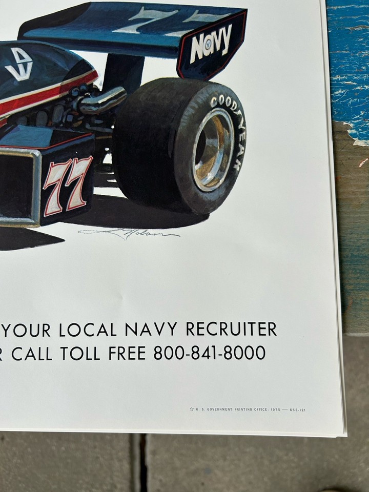 Poster Go Navy Indy 500 Car Lot of 10 Old Stock Salt Walther ...