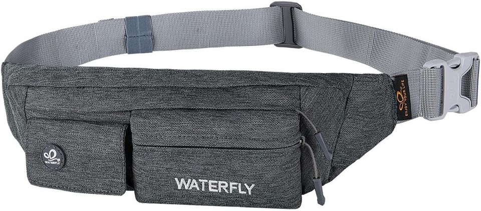 WATERFLY Slim 4-Pocket Water-Resistant Fanny Pack. Lightweight ...