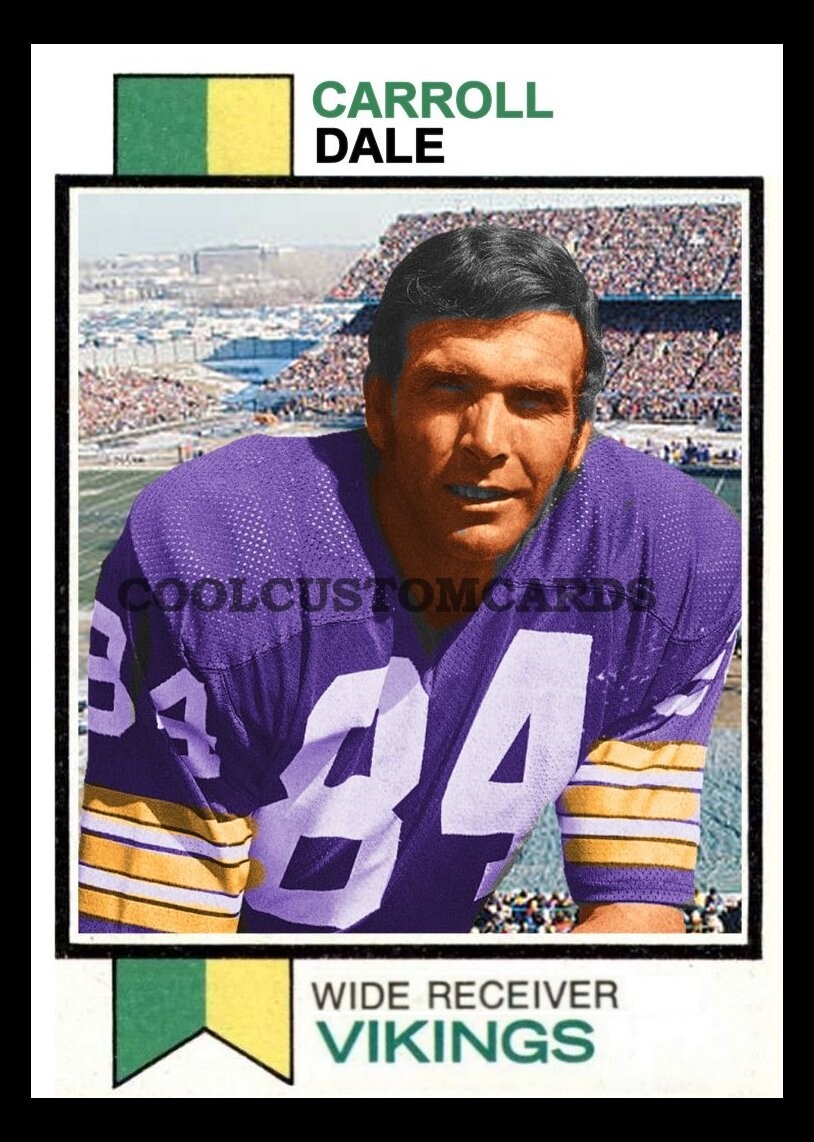 Carroll Dale Minnesota Vikings 1973 Custom Football Art Card | eBay