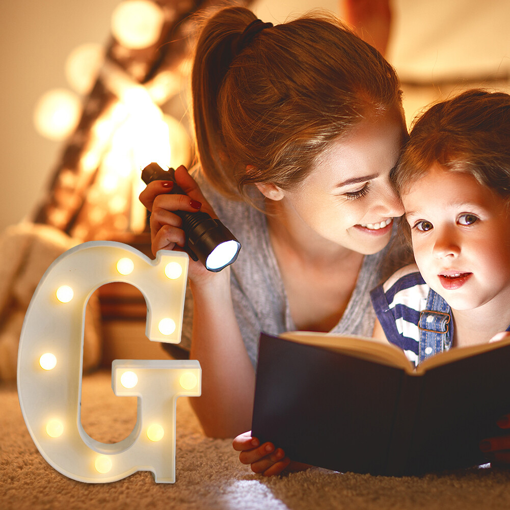 LED Night Lamp 26 Letter Alphabet Light Wedding Birthday Party Decor (G ...