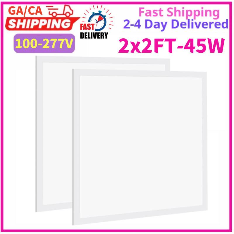 2X White 2x2FT LED Flat Panel Light 45W 5000K Daylight Drop Ceiling ...