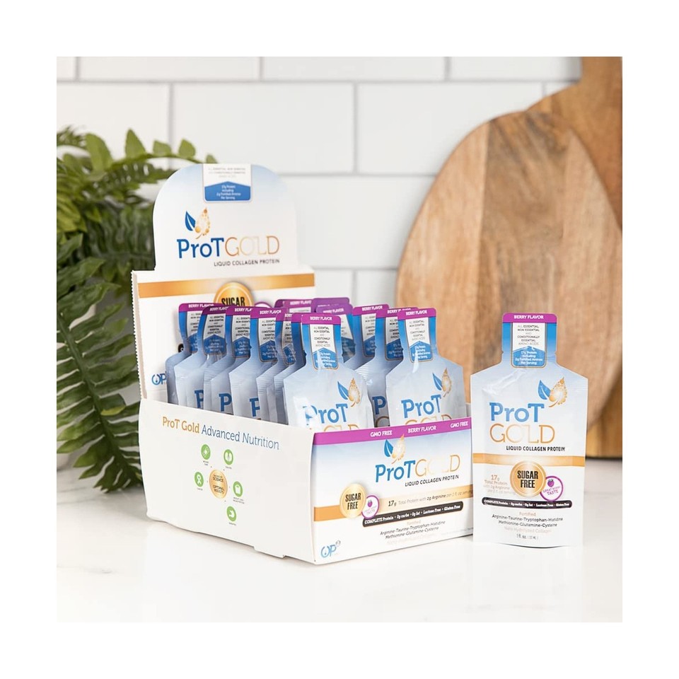 ProT GOLD Collagen Liquid Protein Shots | Berry Sugar Free | 24 packets ...
