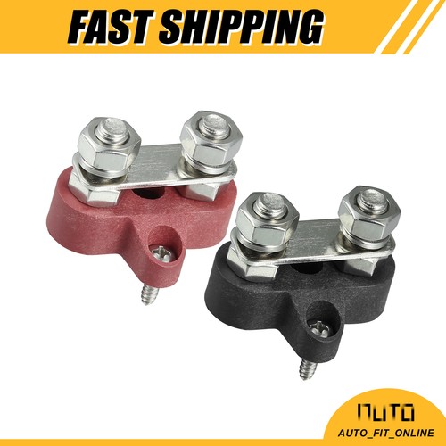 TWO Bus Bar Junction Block 5/16" M8 Dual Power Post Insulated Terminal ...