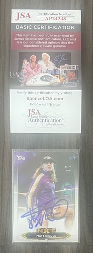2020 Topps WWE/ NXT Matt Riddle Autographed Card (JSA Cert) | eBay