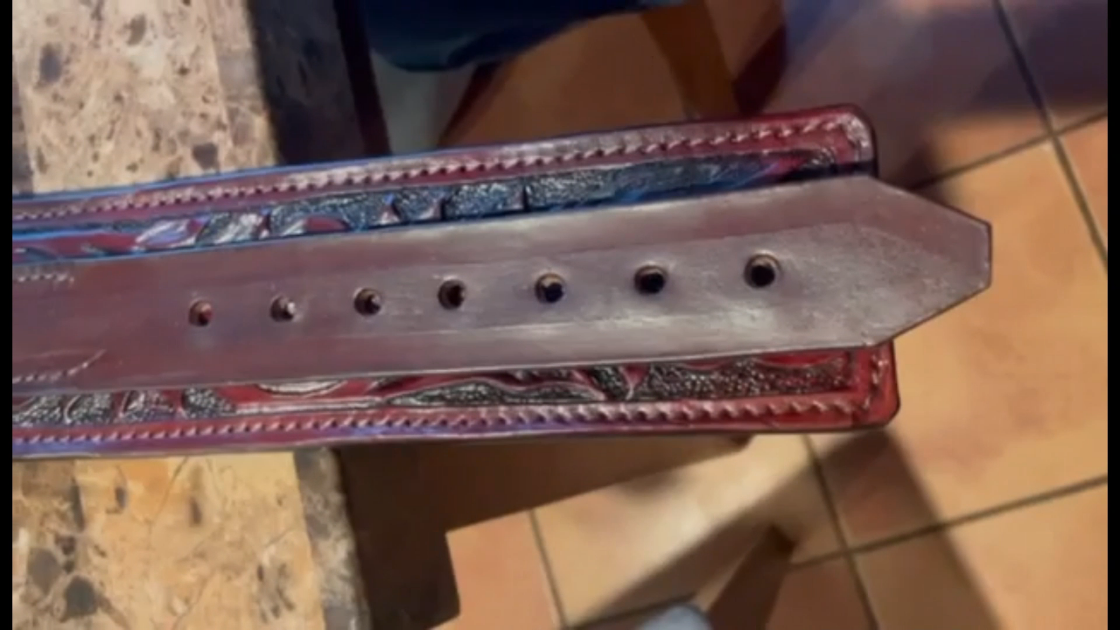 D.A.D CUSTOM LEATHER Hand Tooled Double Combination | eBay