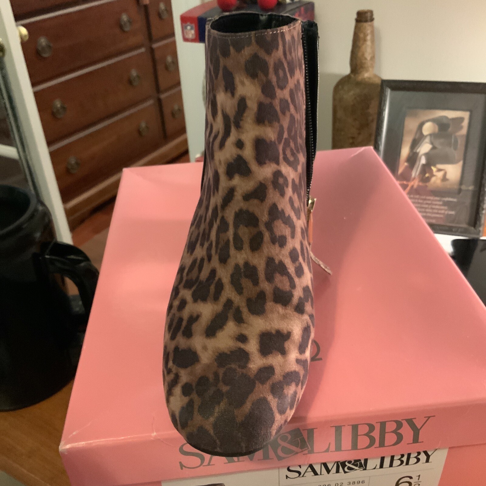 Sam & Libby Eliza Leopard Print Ankle Booties sz 6.5 … - Gem