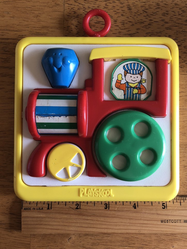 Vintage 1988 Playskool Baby L’il Busy Box Train Activity Take Along Toy ...