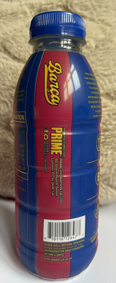 PRIME BARCELONA FC HYDRATION DRINK SEALED FULL BRAND NEW FAST DELIVERY ...
