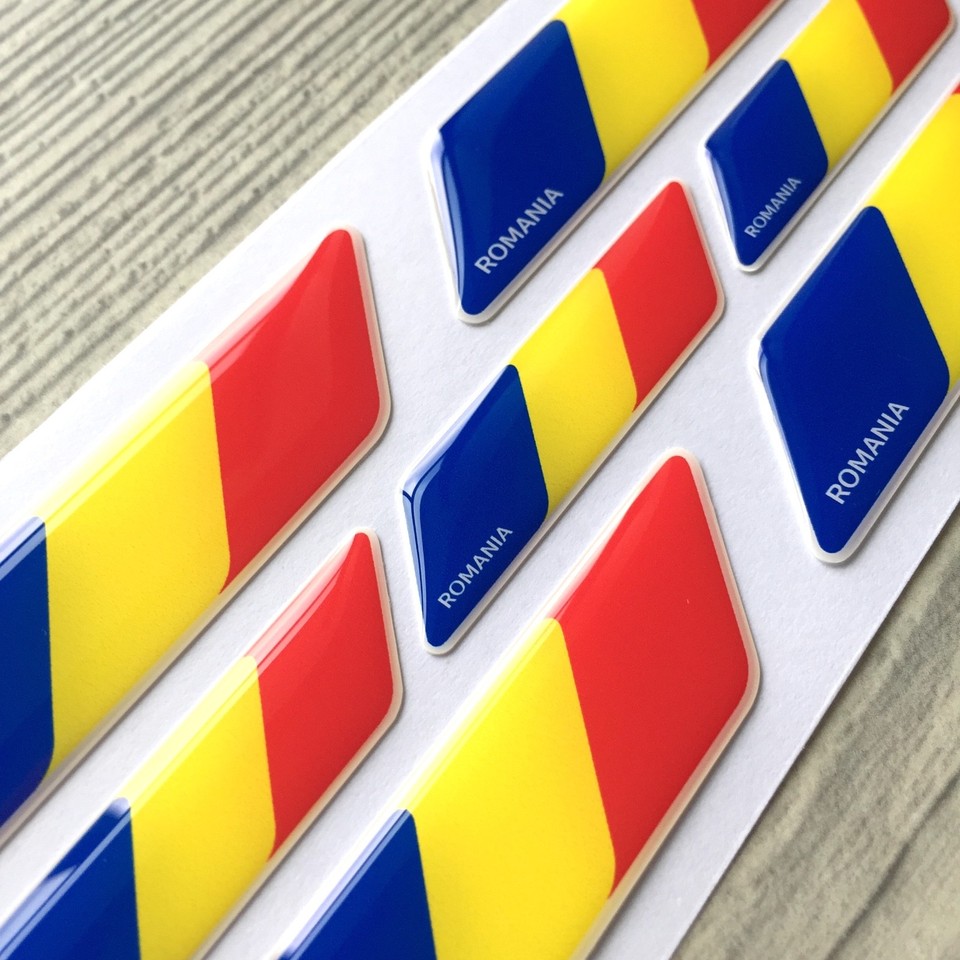 Romania Romanian flag 3d domed emblem decal sticker car tuning | eBay