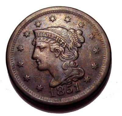 OLD US COINS 1851 LARGE CENT PENNY HIGHGRADE EARLY COPPER ONE CENT | eBay