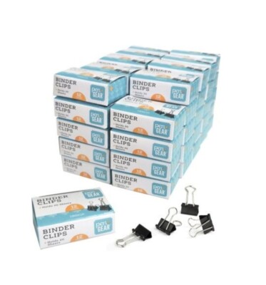 Pen + Gear Small Metal Binder Clips Black 12 ct Per Pack x 50 Packs ...
