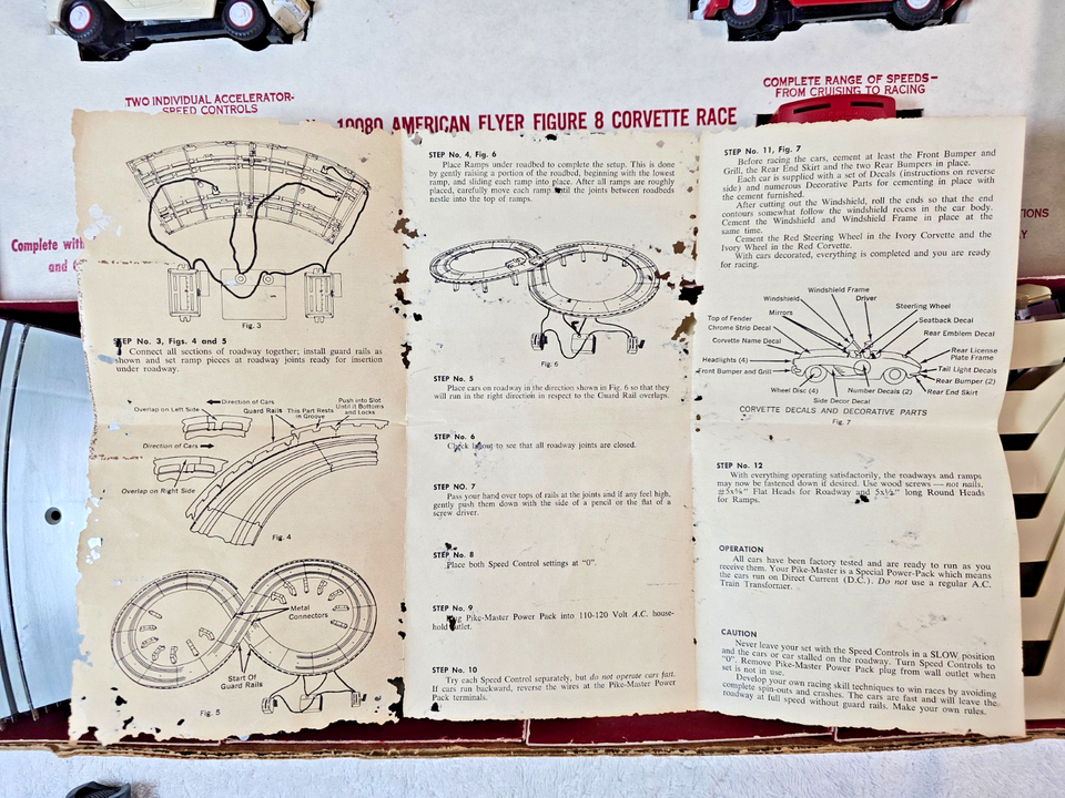VTG American Flyer Auto-Rama Figure 8 Corvette Race Set #19080 Complete ...