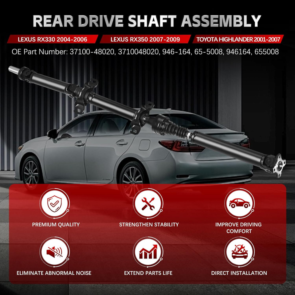 For Lexus RX330 RX350 Toyota Highlander AWD Rear Drive Shaft Prop Shaft ...