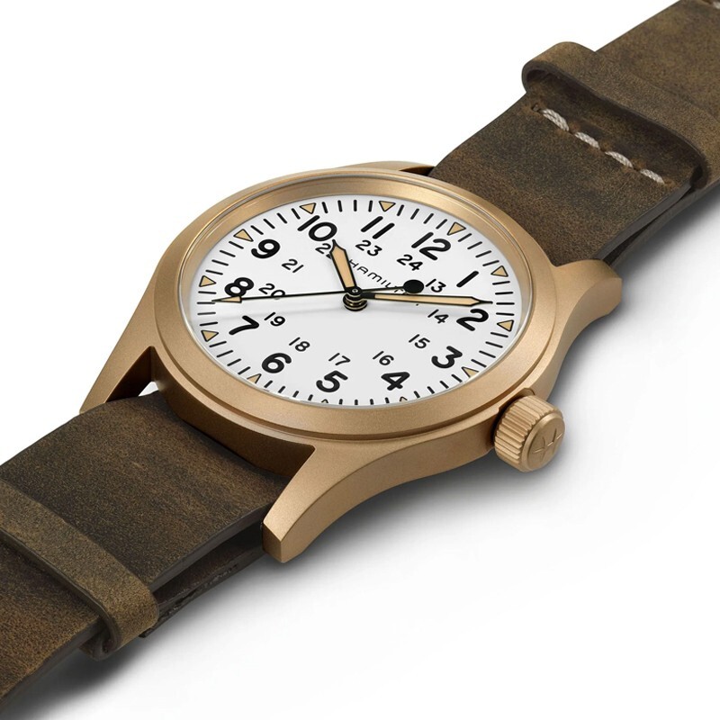 New Hamilton Khaki Field 38mm Mechanical Bronze Case Men's Watch ...