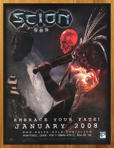 2007 Scion RPG God Vintage Print Ad/Poster White Wolf Fantasy Game ...