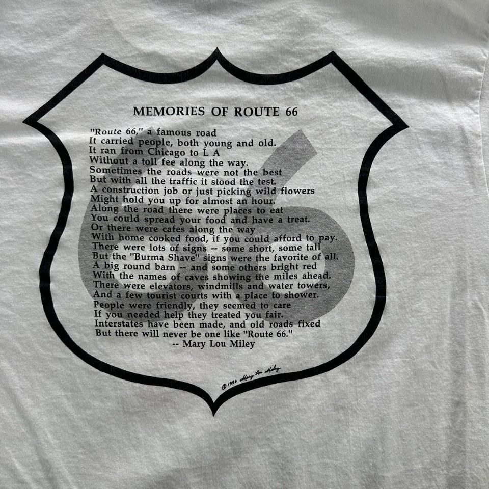 Vintage Route 66 Shirt Mens XL White Illinois Map Graphic Road Trip Tee ...