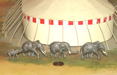 Preiser ho 4 AFRICAN ELEPHANTS for Model Circus , Zoo or Jungle Train ...