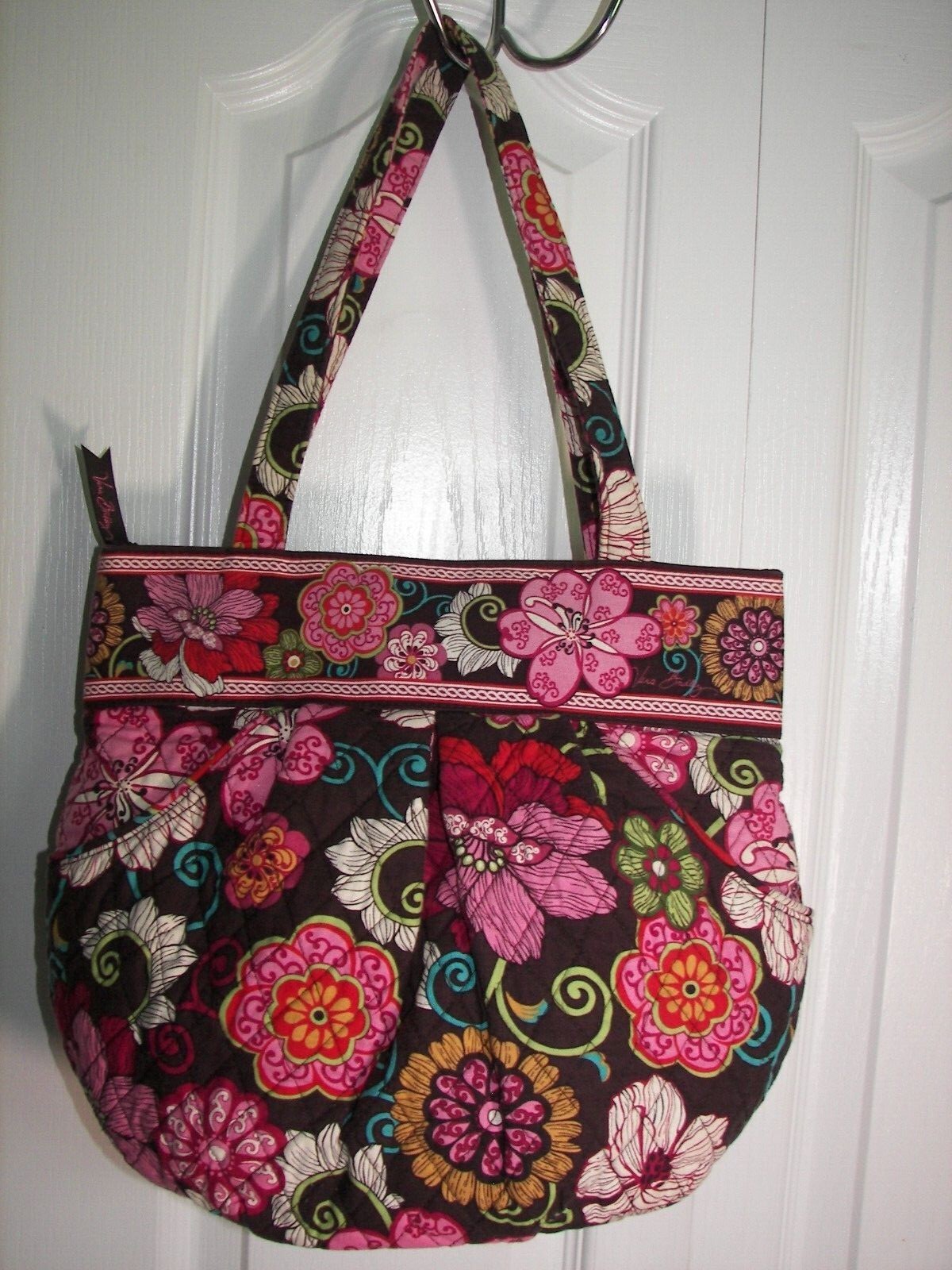 VERA BRADLEY LIBBY MOD FLORAL BROWN PINK SHOULDER Crossbody Morgan ...
