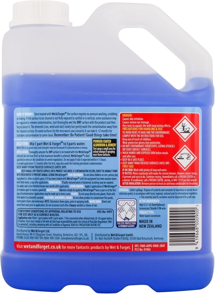 Wet & Forget Mould, Lichen & Algae Remover, Outdoor Cleaning Solution ...