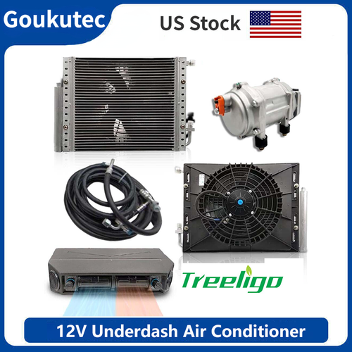 Universal Underdash Electric Air Conditioning 12V Cool&Heat A/C Kit ...