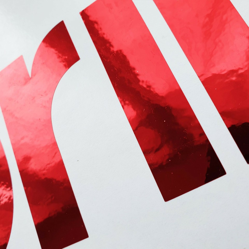 Aprilia Red chrome text Motorcycle graphics stickers decals x 2PCS ...