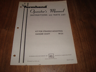 Farmhand 1R125 Kit For Straddle Mounting Hanger Shaft Operators Manual ...