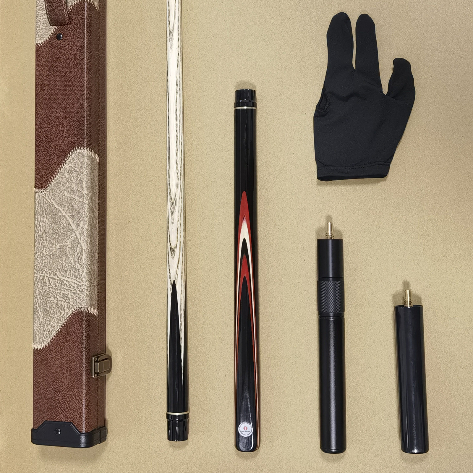 WAYMARK 57" 9.5mm Tip 3/4 Split Cue Ashwood Ebony Butt Snooker Cue Set ...