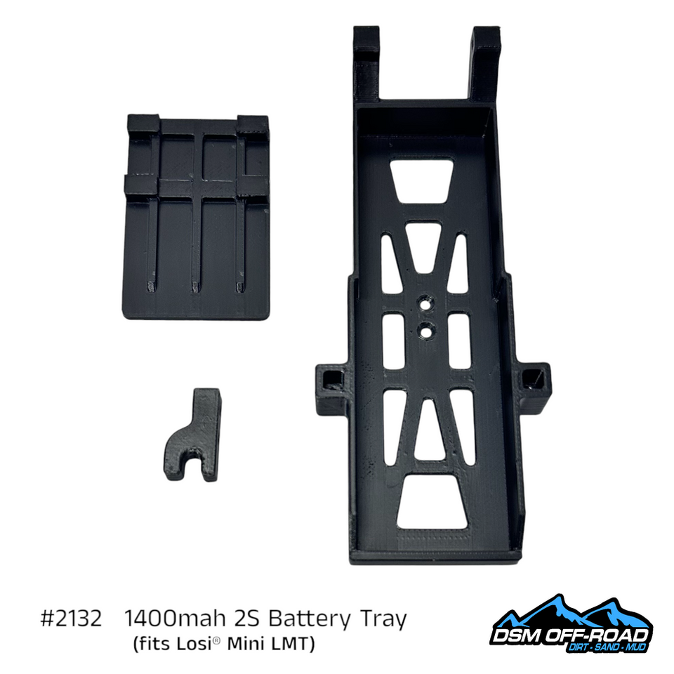 Battery Tray for 1400 / 810 mah 2S - Losi Mini LMT Grave Digger Son Uva ...