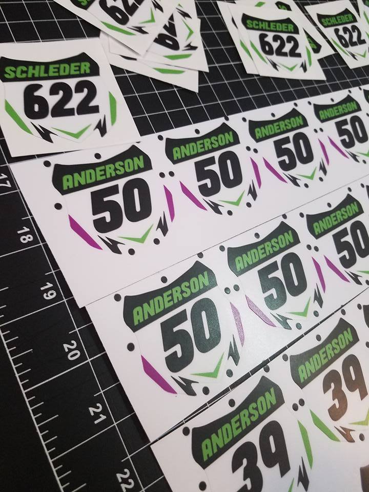 Dirtbike Moto Number Plate Decals HONDA KAWASAKI SUZUKI YAMAHA ...