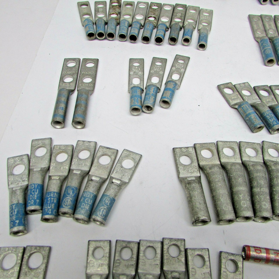 Burndy Lugs, Lot of 94 Assorted 1 and 2 Hole lugs, New | eBay