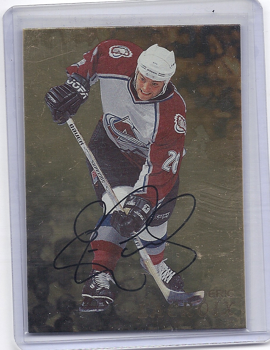 98-99 1998-99 BE A PLAYER ERIC LACROIX GOLD AUTOGRAPH AUTO 38 COLORADO ...
