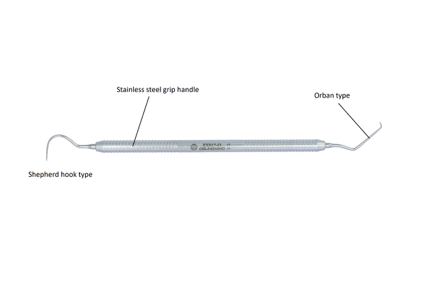 Osung EXD17-23 Dental Explorer Stainless Steel Shepherd Hook Orban Type ...