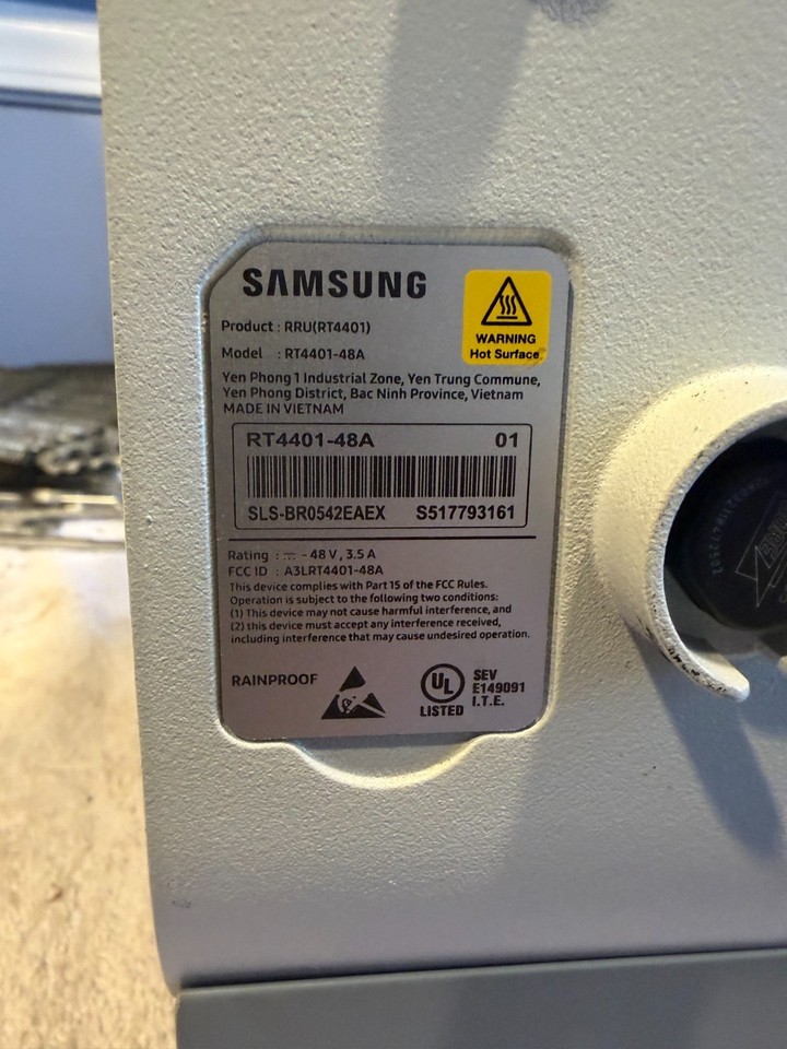 Samsung Wireless Enterprise 20W RRU CBRS RT4401-48A SLS-BR0542EAEX ...