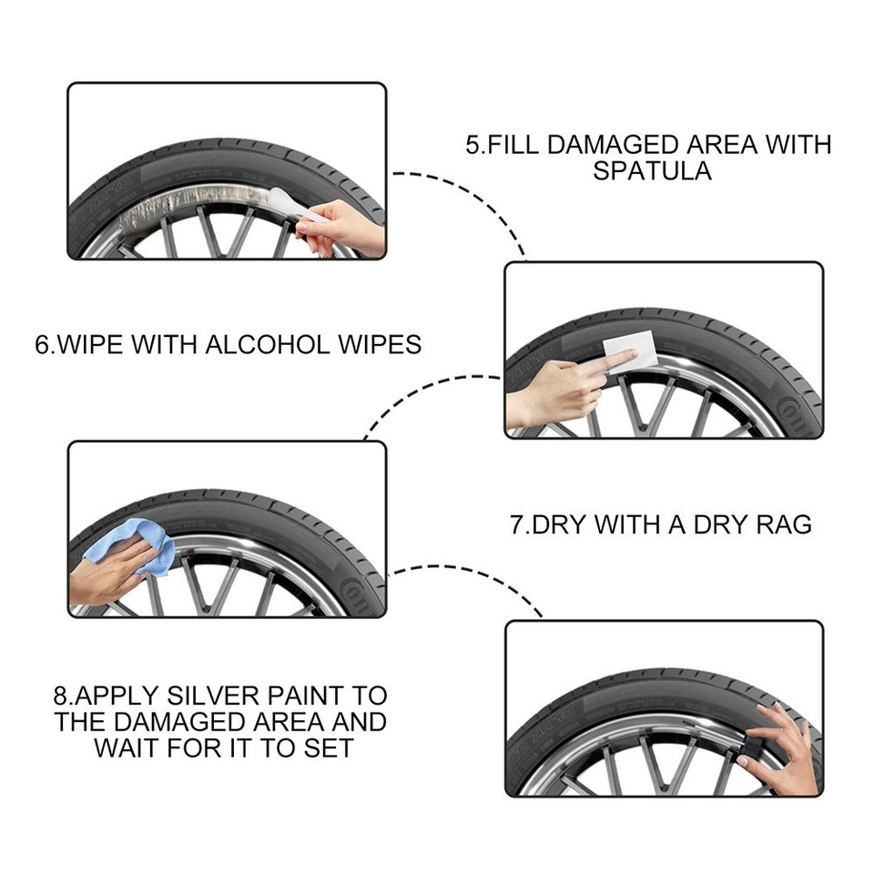 Complete Wheel Repair Kit for Alloy Wheels Fix Scratches & Protect ...