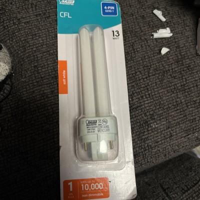 FEIT Electric 13 watt CFL 4pin G24Q-1 Base Soft White Lamp Light Bulb ...