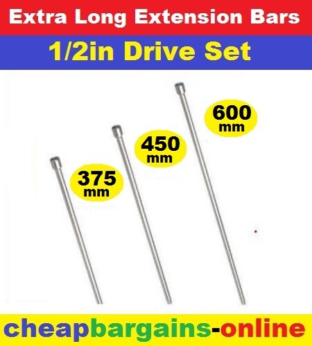 1/2" Dr EXTRA LONG SOCKET EXTENSION BAR TOOL SET ( SPANNER AIR HAND ...