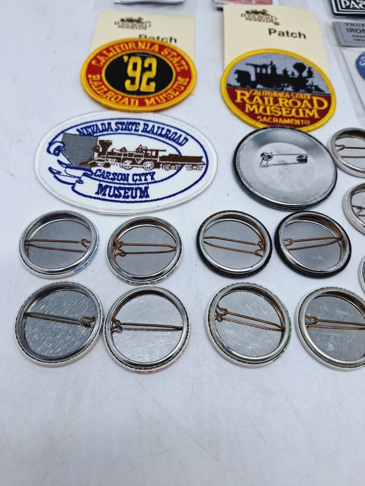 Lot of 32 Railroad Train Buttons Magnets Patches Southern Pacific CSX ...