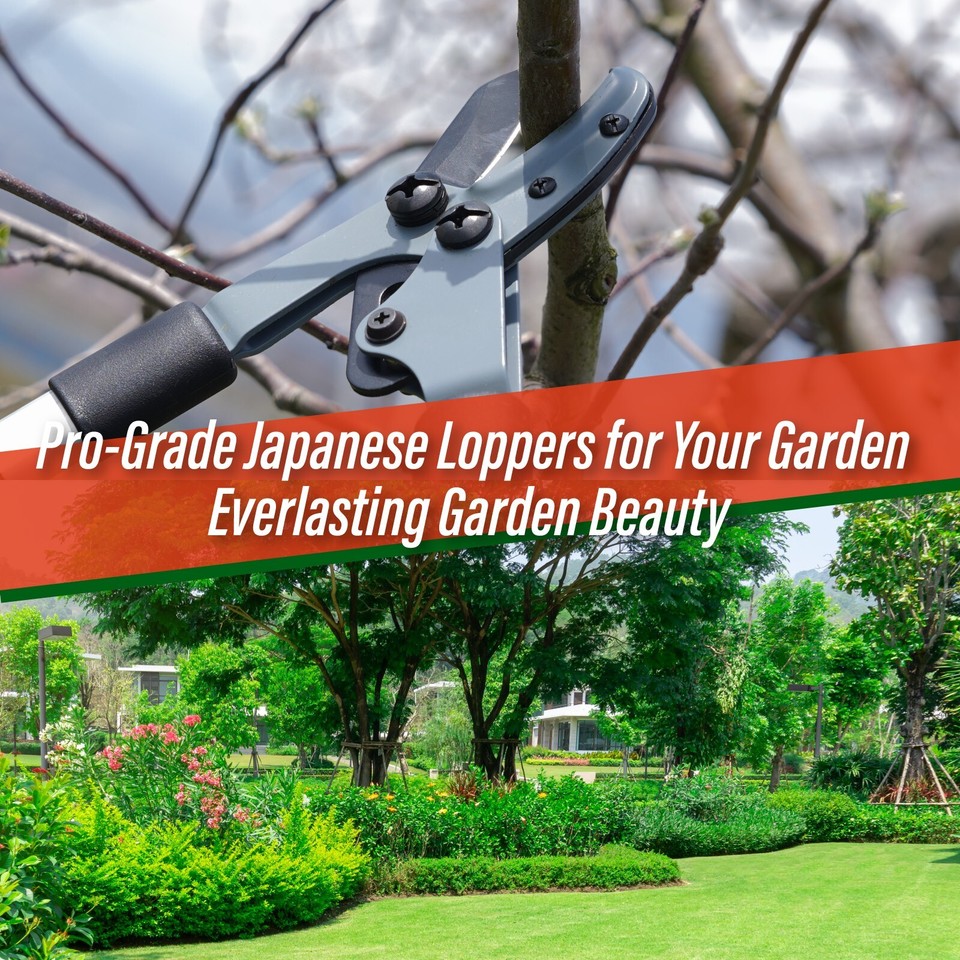 SUIZAN Japanese Anvil Hand Lopper 18" Lightweight Compact Tree Trimmer ...