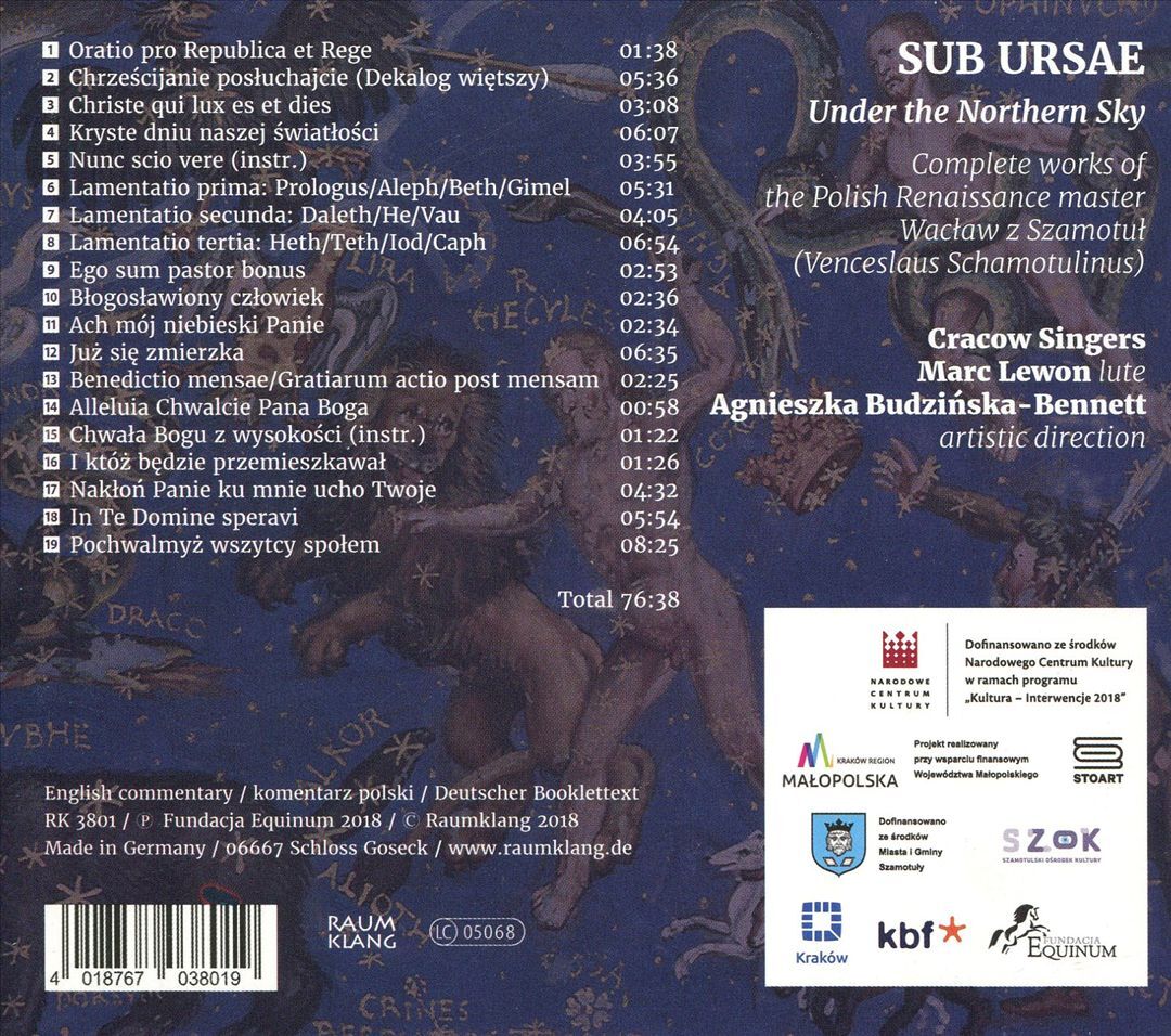 MARC LEWON / CRACOW SINGERS / AGNIESZKA BUDZINSKA-BENNETT SUB URSAE ...