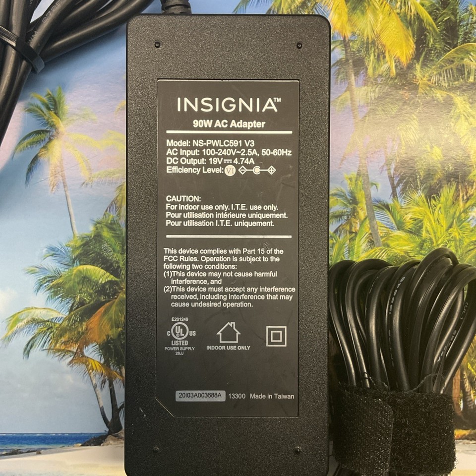 Genuine Insignia NS-PWLC591 AC/DC Power Adapter 19V 4.74A 90W 5.5x2.5mm ...